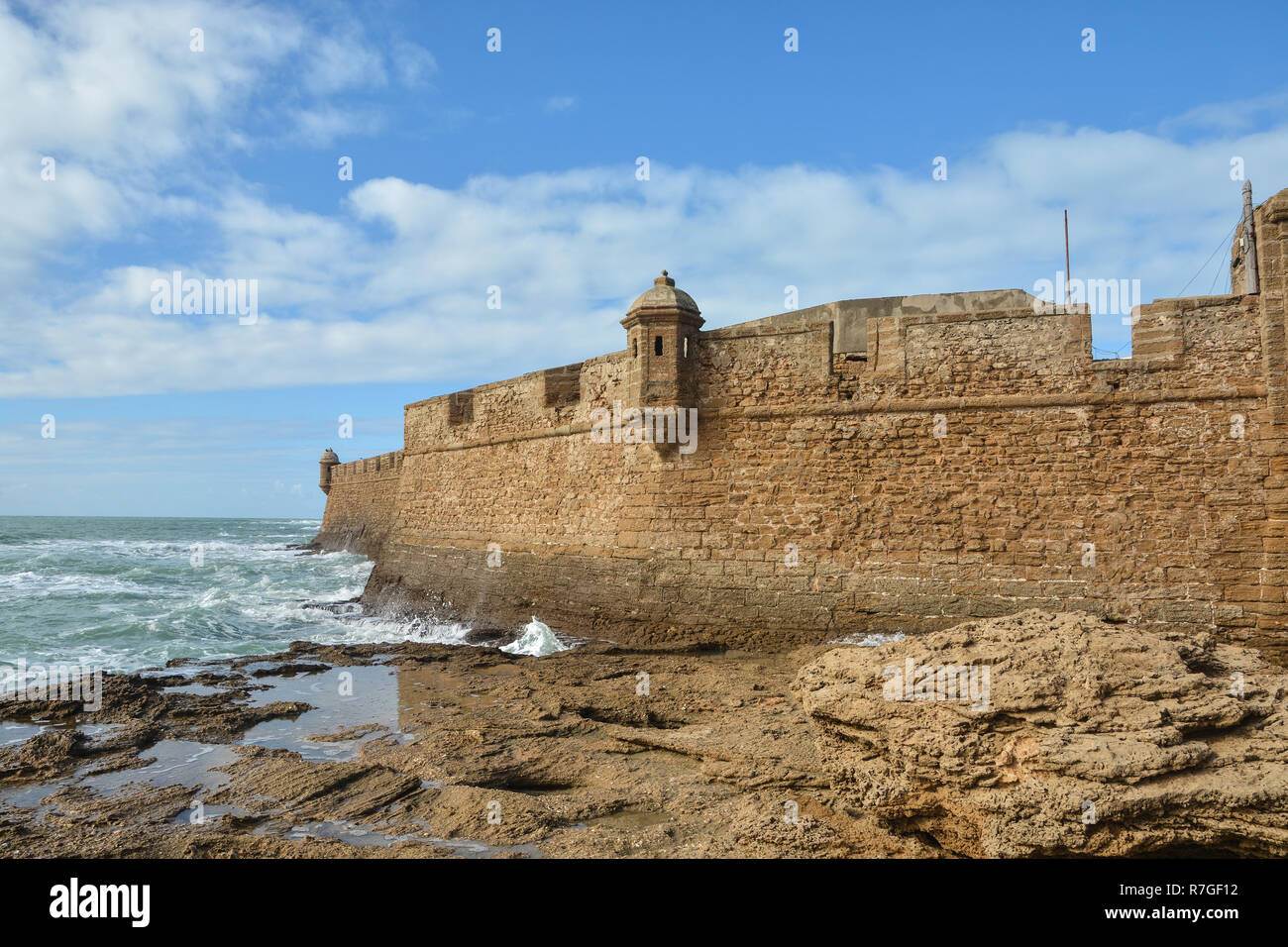 The fortress of San Sebastian (Castillo de San Sebastian) in Cadiz ...