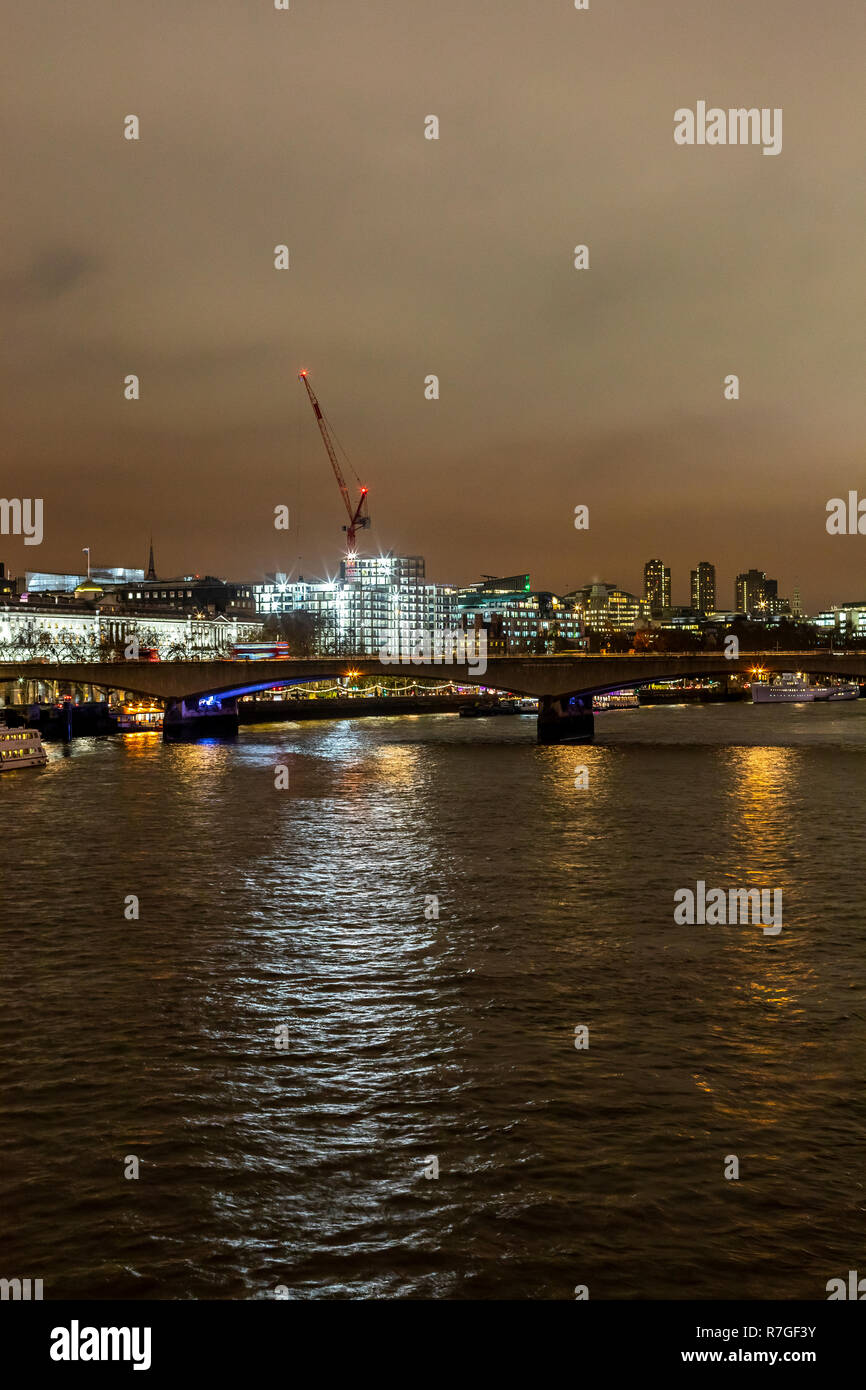 Waterloo Bridge and the River Thames from the Golden Jubilee Bridges ...