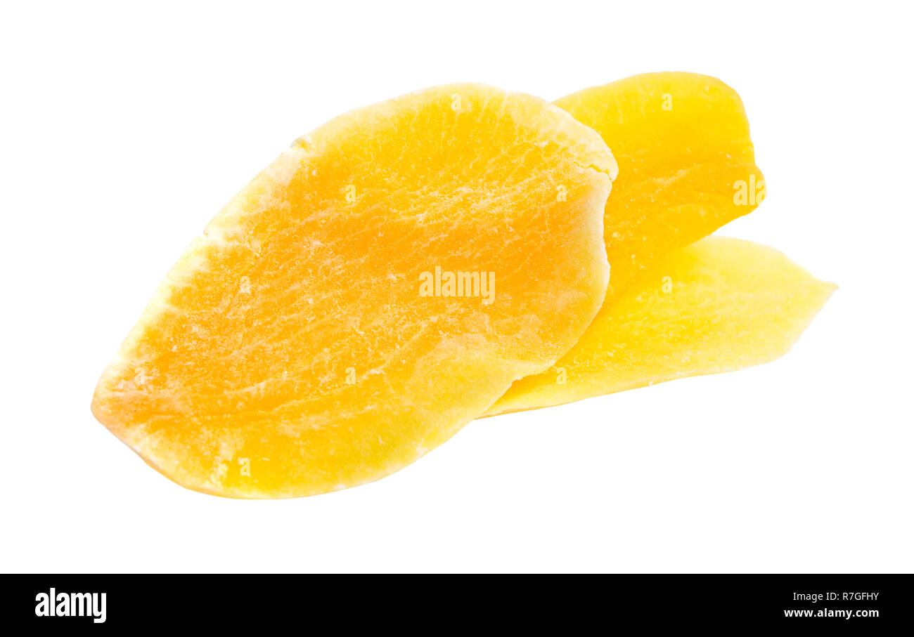Dried slices mango isolated on white background Stock Photo - Alamy
