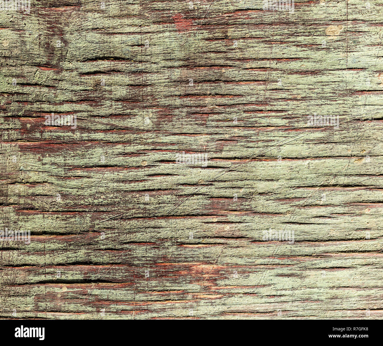 Old cracked painted wooden veneer background. Weathered natural plywood ...