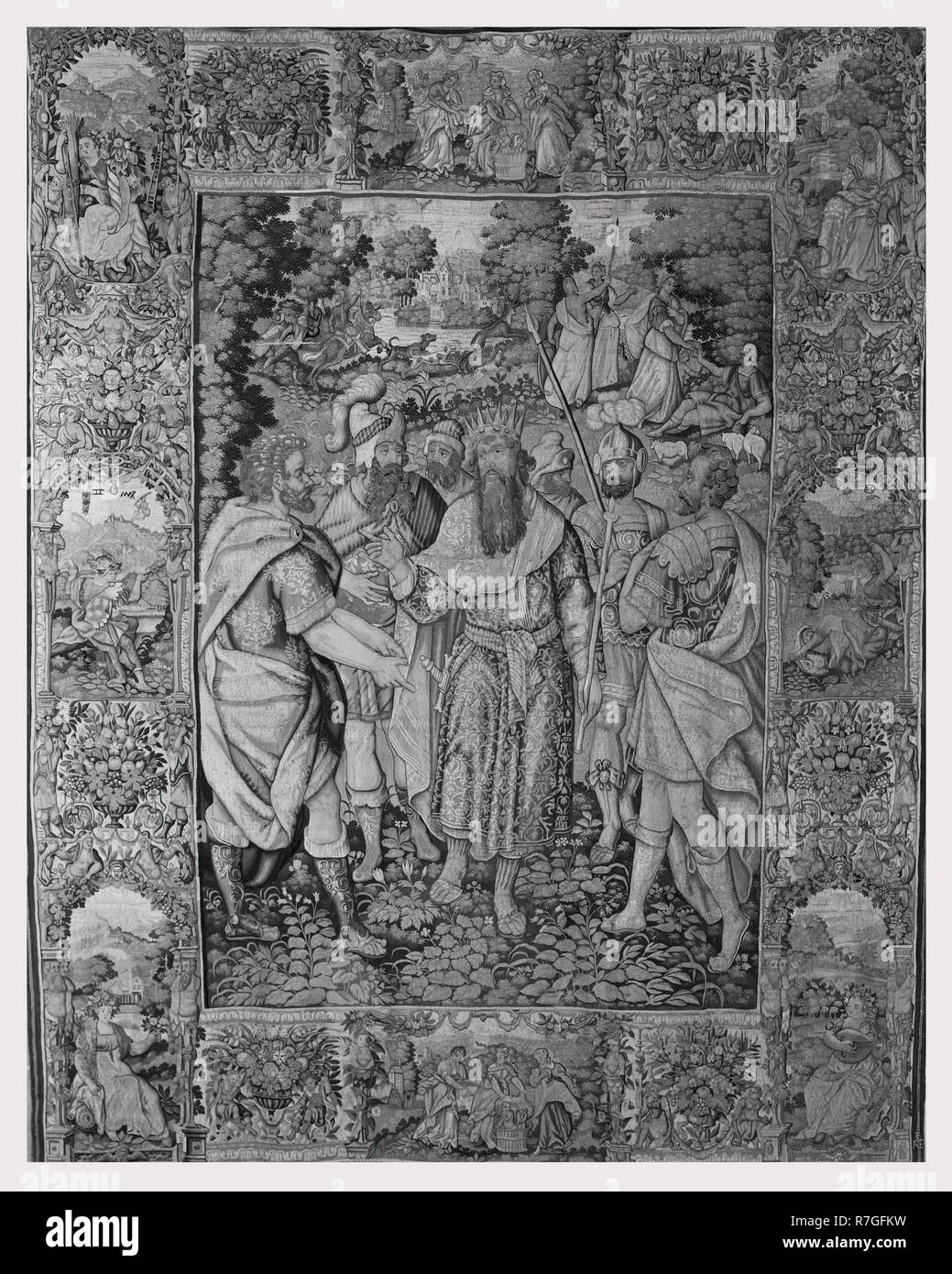 Priam, king of Troy with generals (?); Judgement of Paris Stock Photo ...