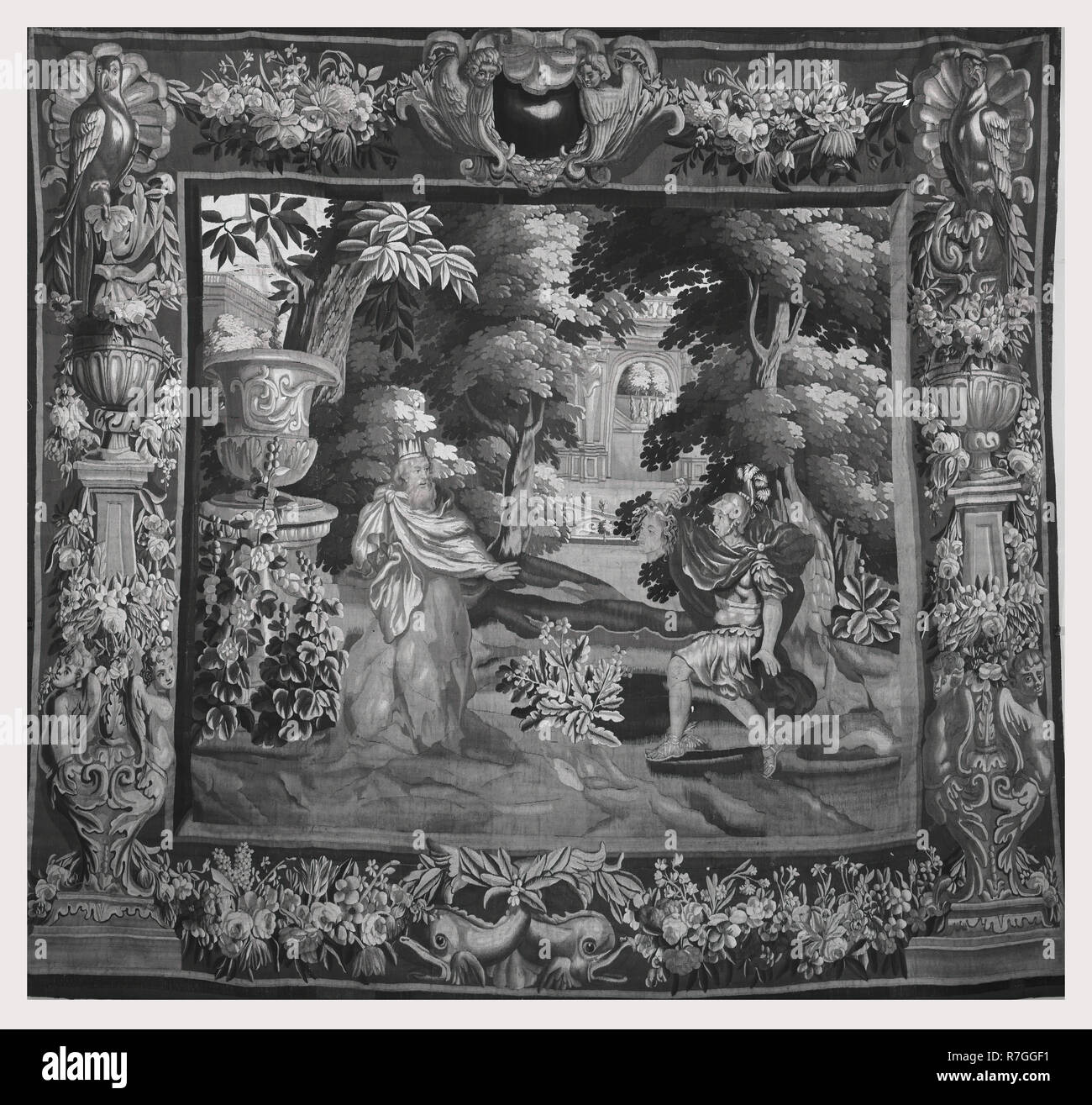 Perseus showing Gorgon's head to King Atlas Stock Photo - Alamy