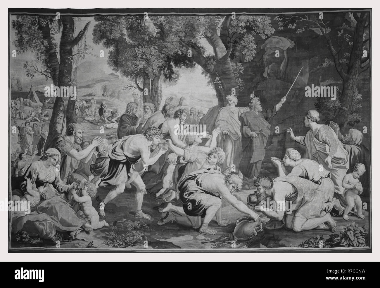 Moses striking water from Rock Stock Photo - Alamy