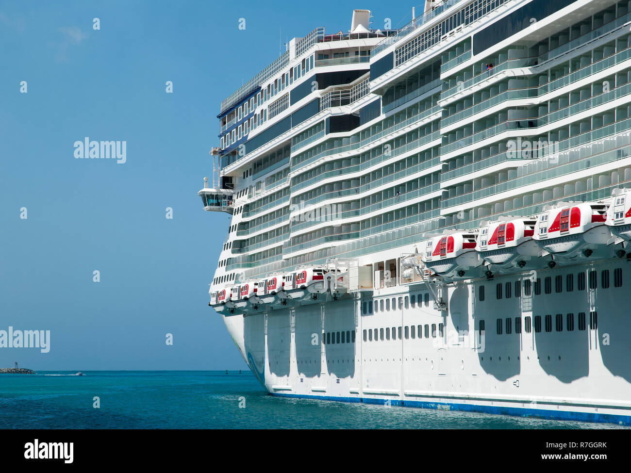 The cruise liner moored in Nassau, the capital of The Bahamas Stock ...