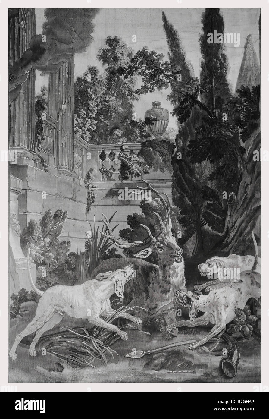Actaeon changed into stag and devoured by his own dogs Stock Photo - Alamy