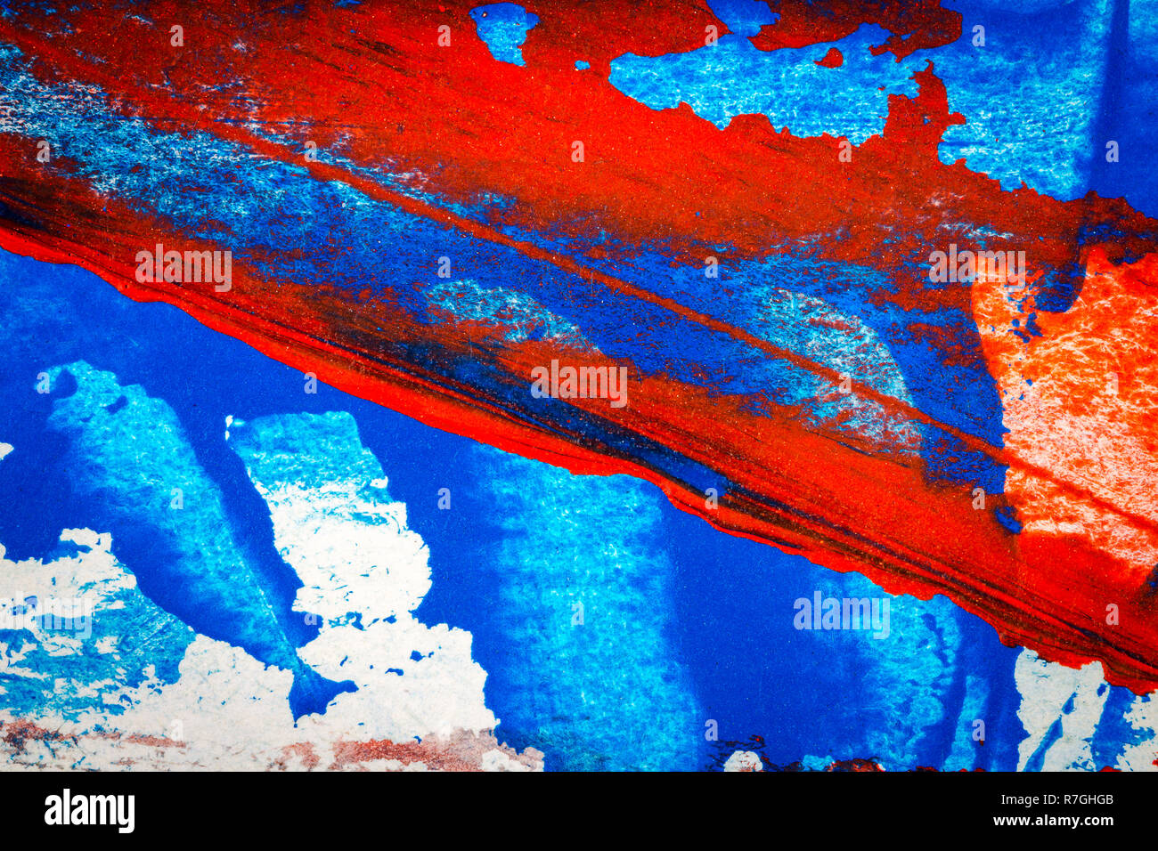 Abstract red and blue hand painted acrylic background, creative ...