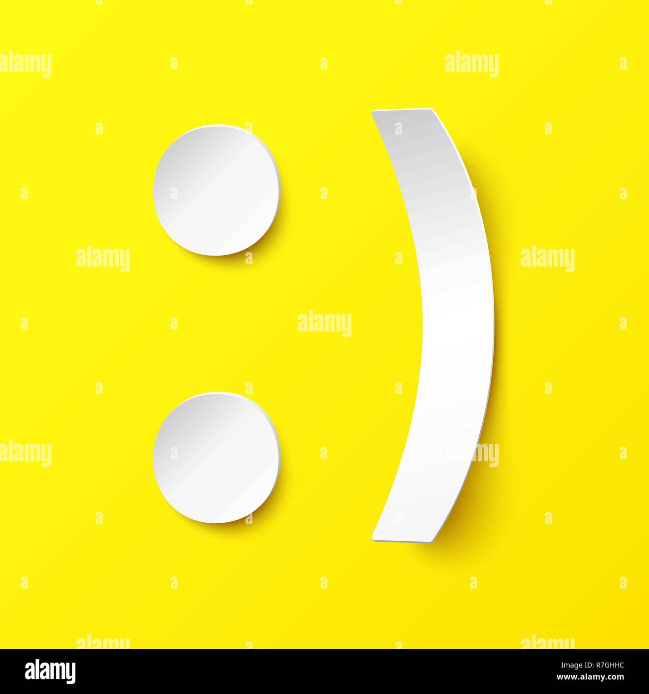 Smile in paper style on yellow background Stock Vector Image & Art - Alamy