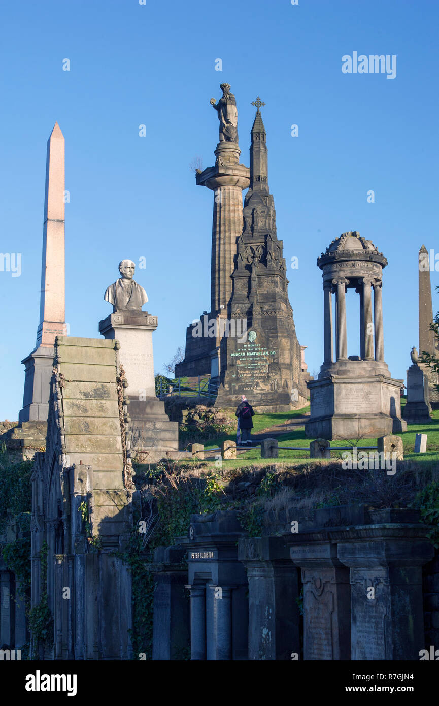 The Glasgow Necropolis , Victorian cemetery in Glasgow, Scotland Stock Photo - Alamy