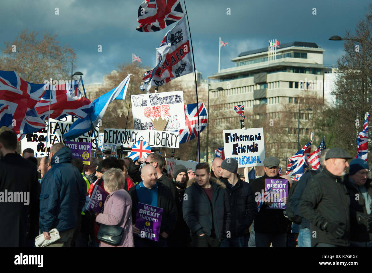 EDL Brexit means Exit March Dec 9th 2018 Stock Photo - Alamy