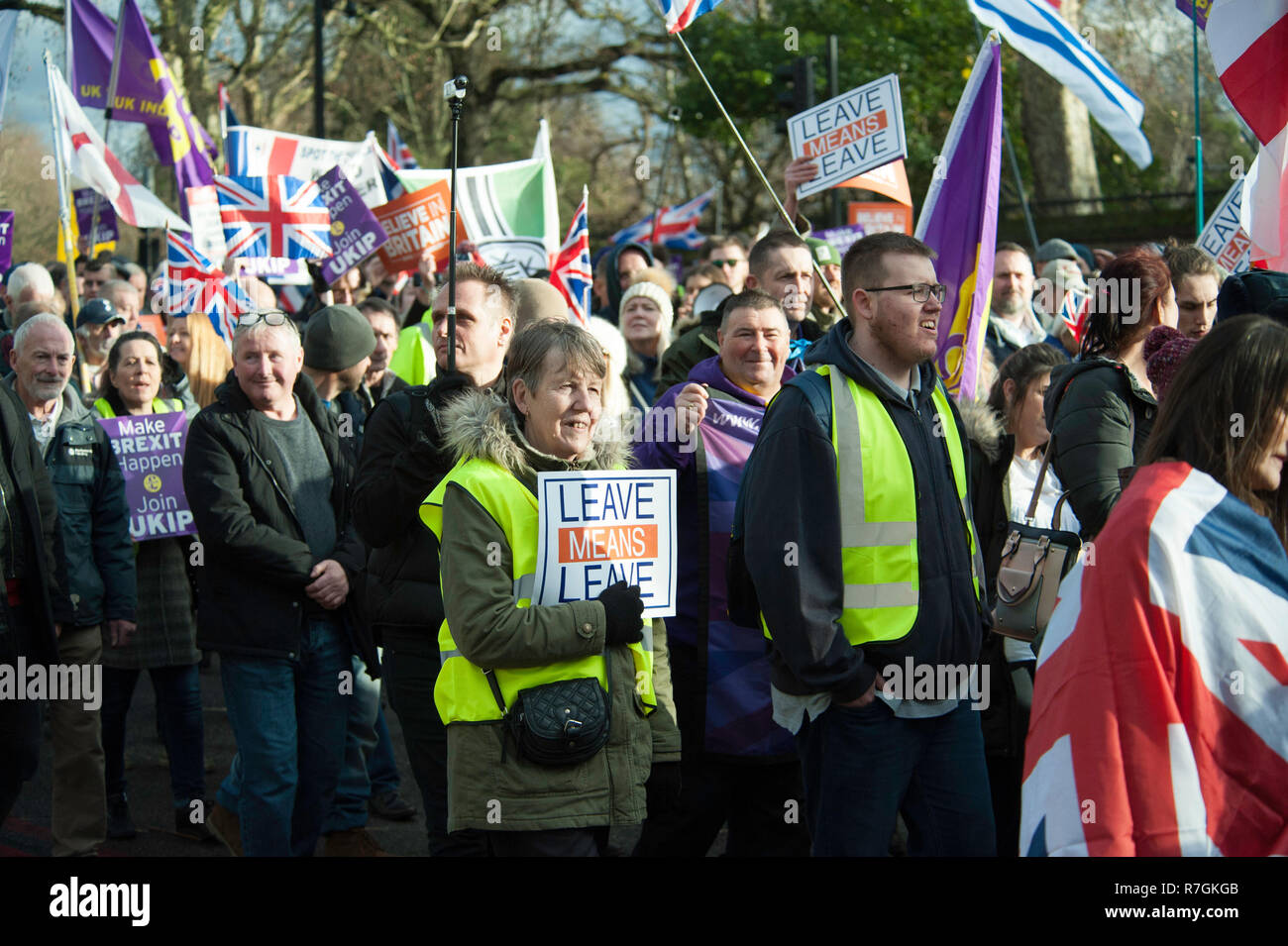 EDL Brexit means Exit March Dec 9th 2018 Stock Photo - Alamy