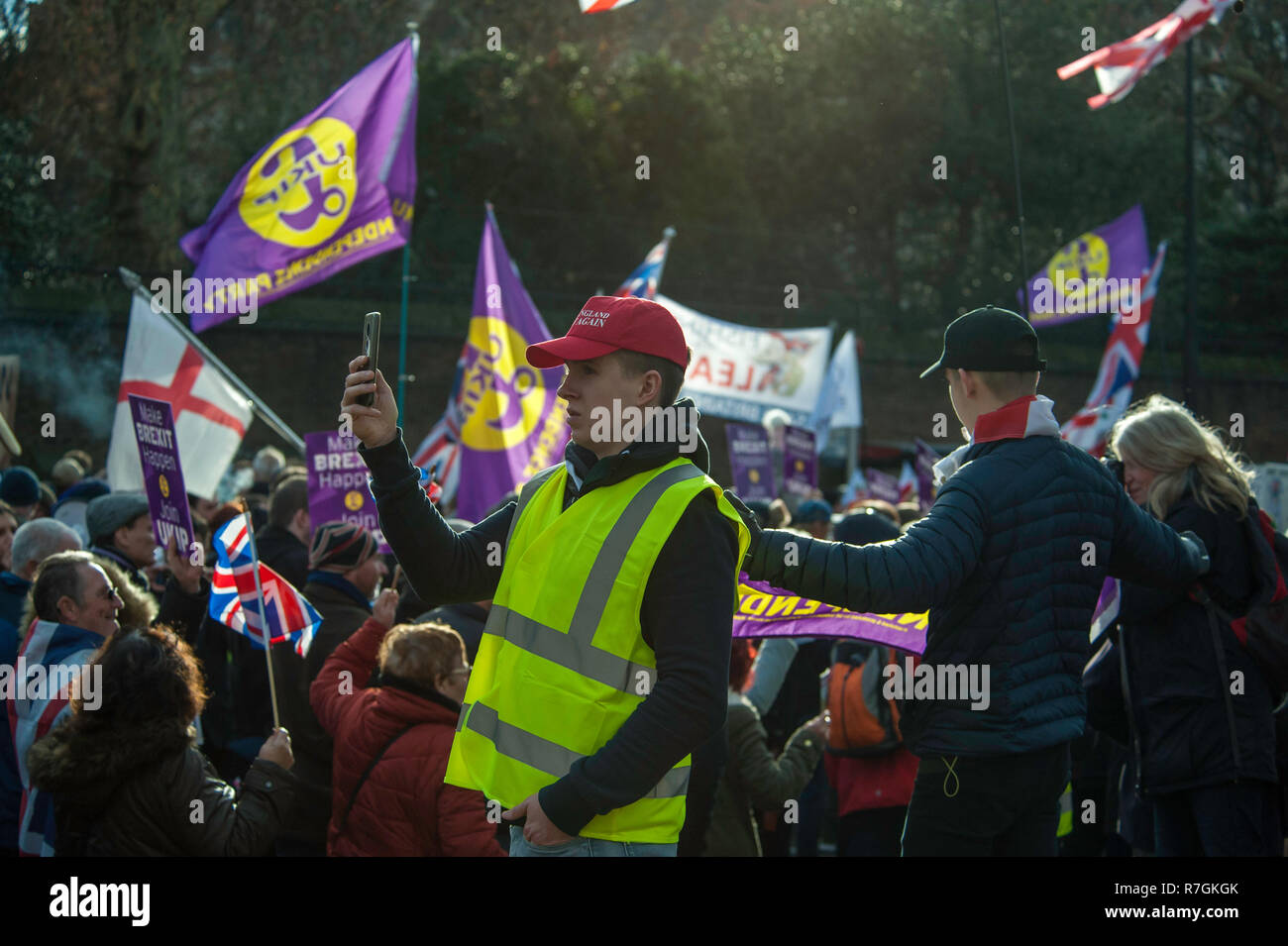 EDL Brexit means Exit March Dec 9th 2018 Stock Photo - Alamy