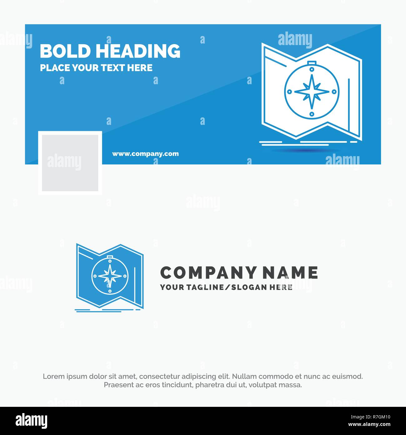 Blue Business Logo Template For Direction Explore Map Navigate Navigation Facebook Timeline