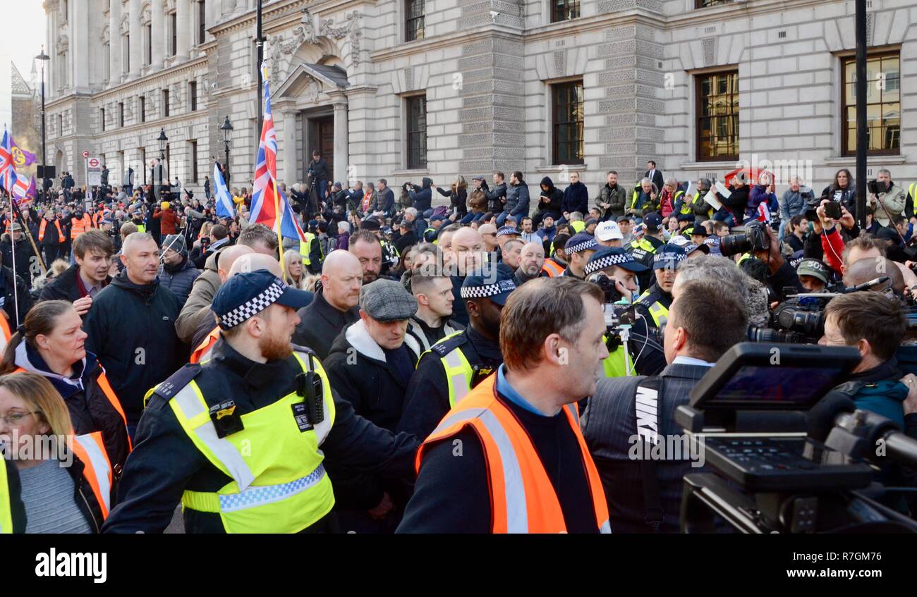 Brexit betrayal UKIP march with tommy robinson media scrum in central ...