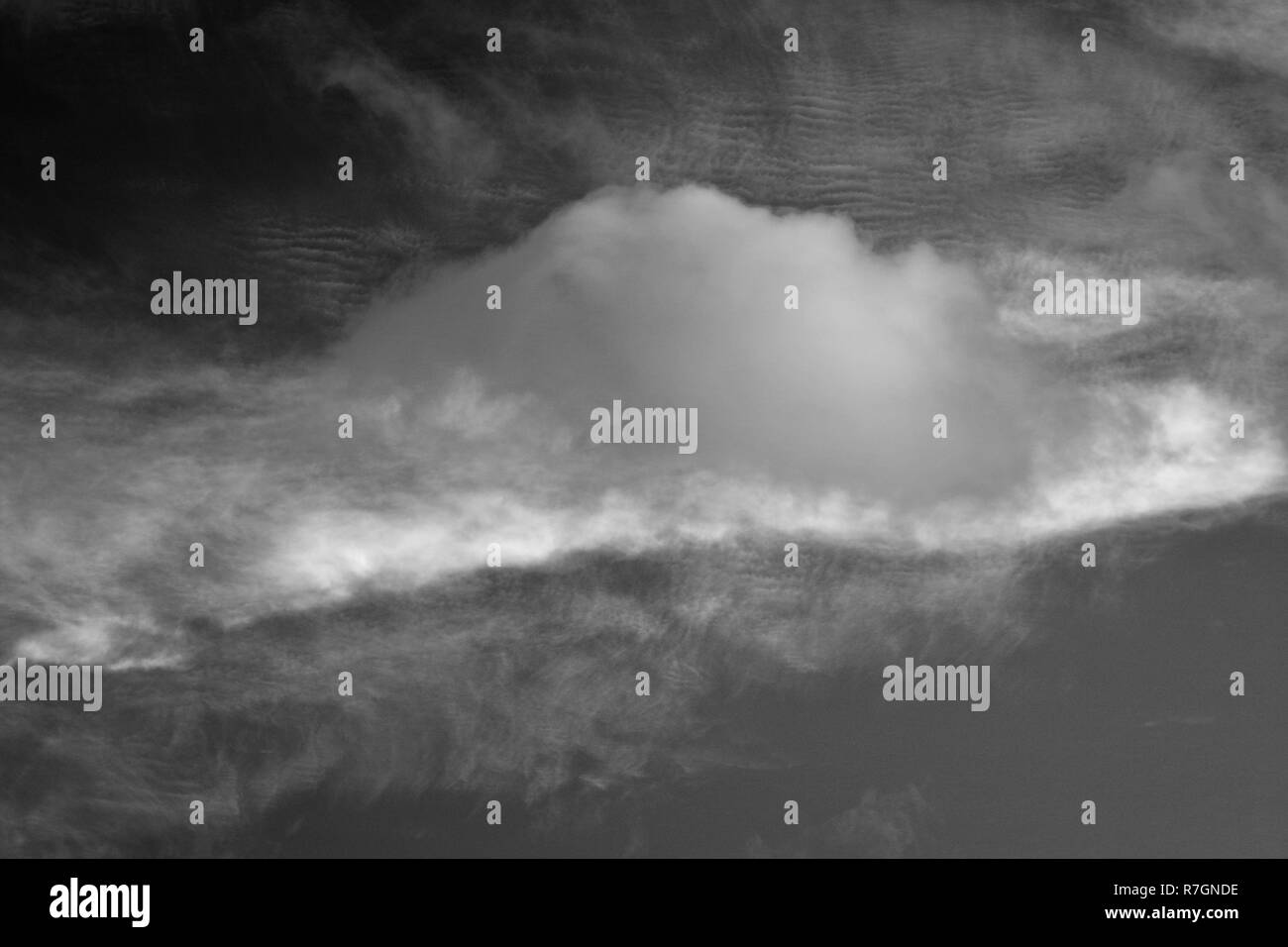 Black and White Photo of a Fair Weather Cumulus Humilis Cloud. Natural ...