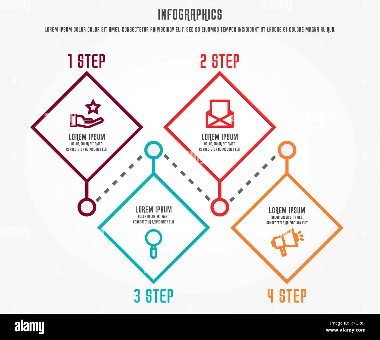 Modern line vector illustration. Infographic template with three ...