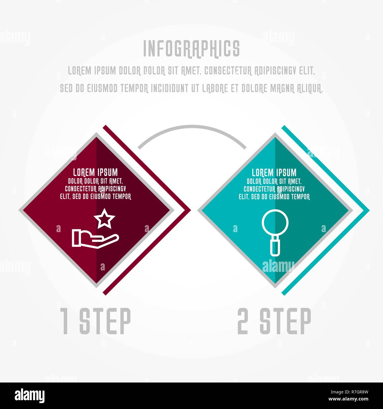 Modern 3D vector illustration. Infographic template with two elements ...