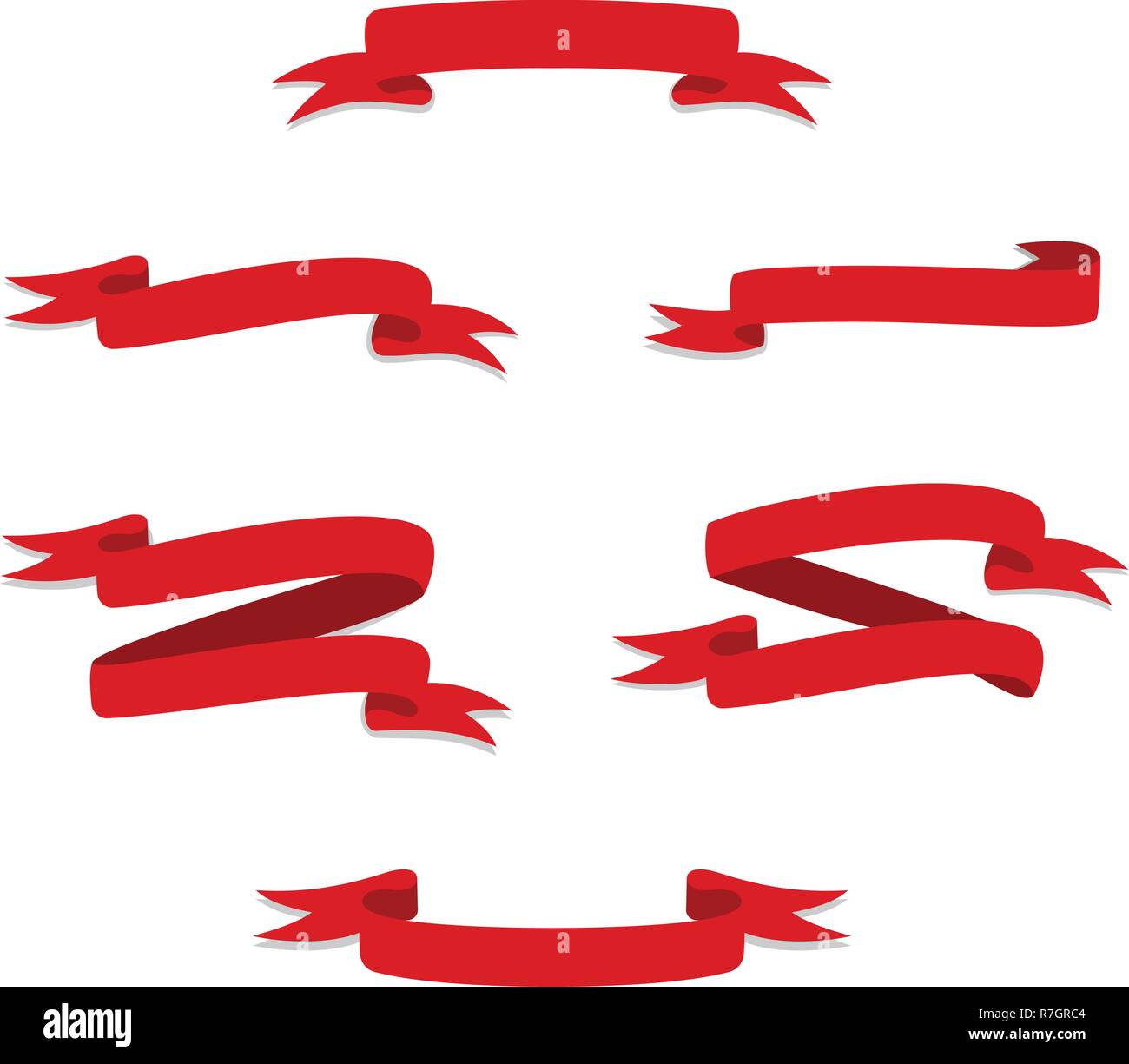 Vector Red Web Ribbons Set Stock Vector Image & Art - Alamy