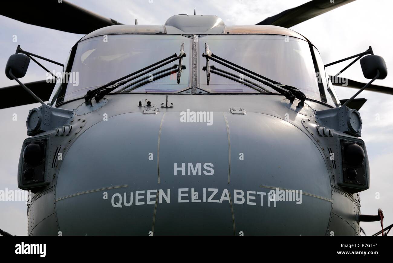 Royal Navy Merlin Mk4 helicopter at the 2018 Shuttleworth Fly Navy ...