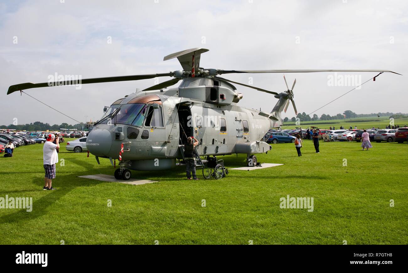 Royal Navy Merlin Mk4 helicopter at the 2018 Shuttleworth Fly Navy ...