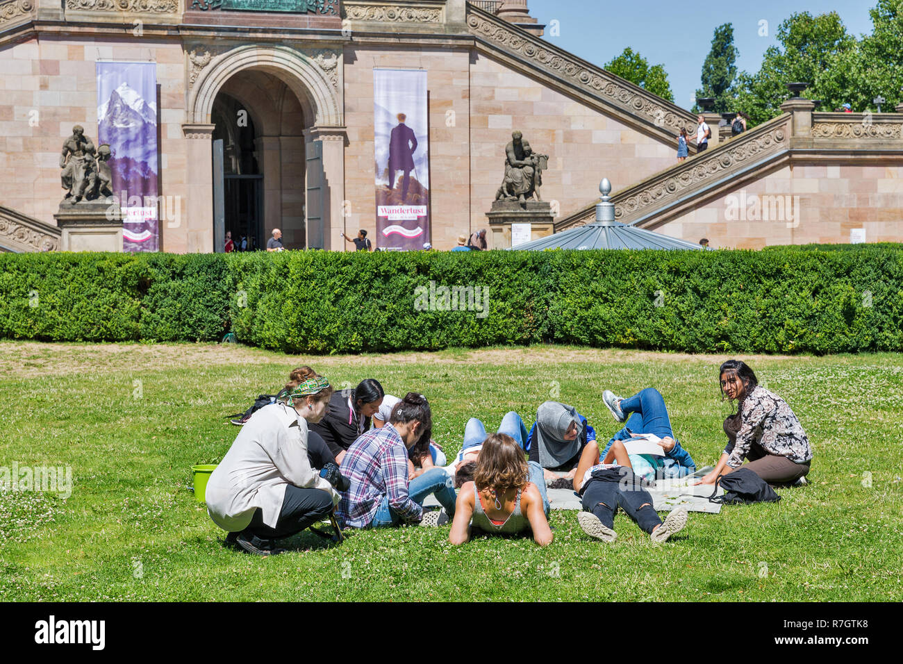 BERLIN, GERMANY - JULY 14, 2018: Young unrecognized people of different ...