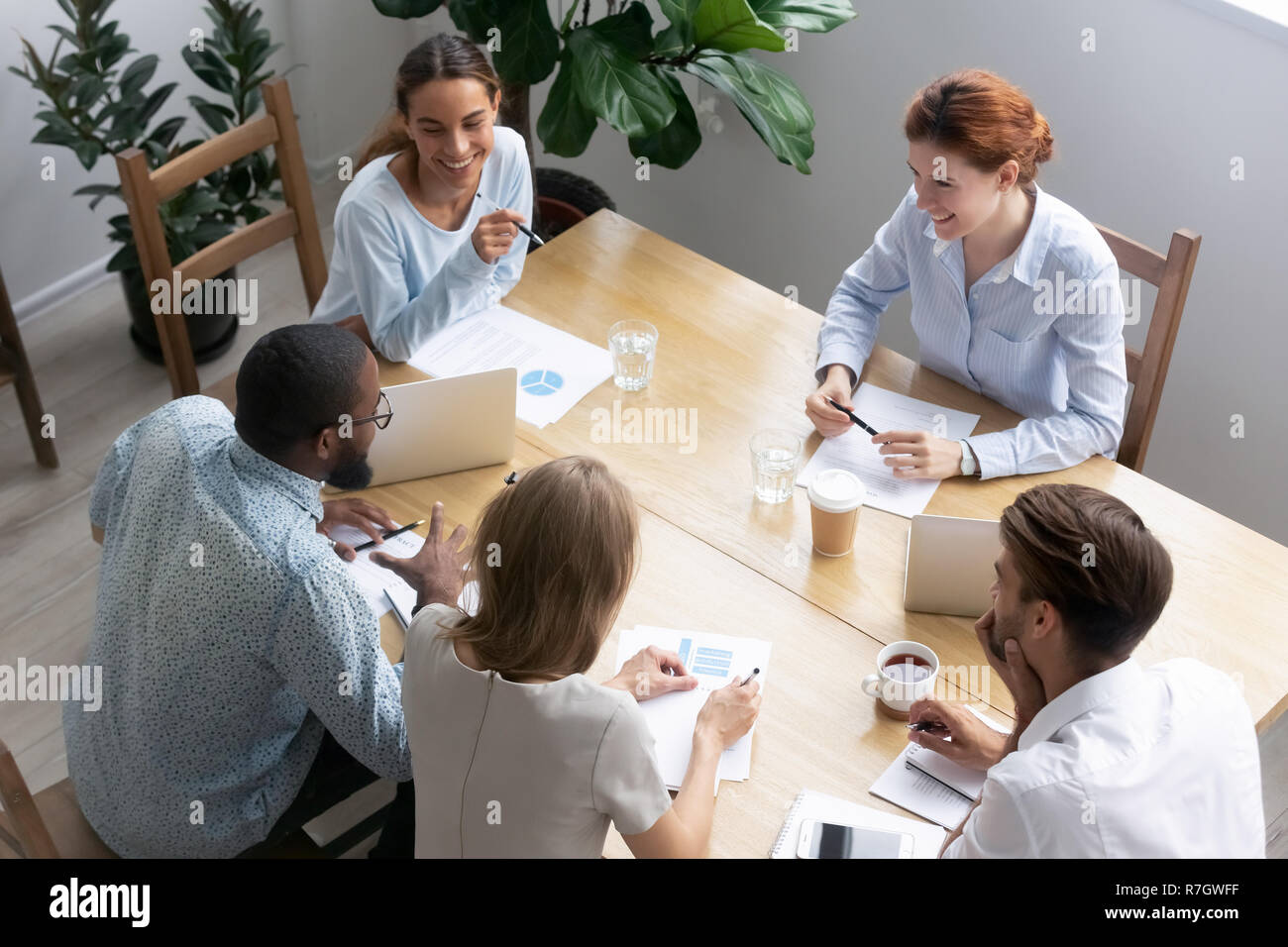 Business people sitting in conference room during seminar Stock Photo ...
