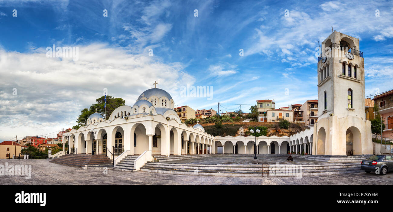 Pylos, Greece - October 3th, 2018: Panoramic view of the neo byzantine ...