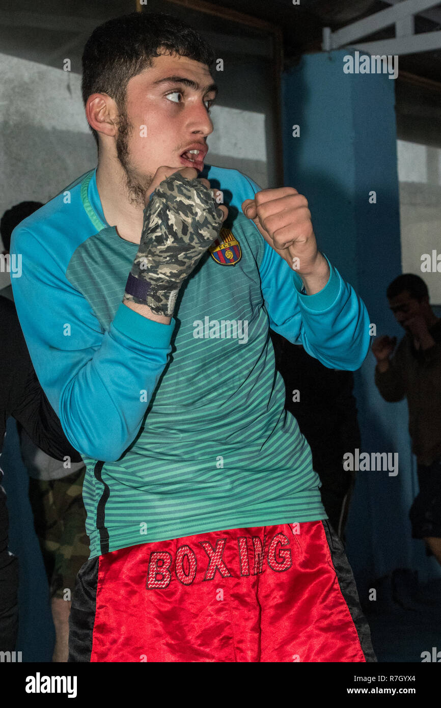 Young Man Training at Kick Boxing Club, Kabul, Kabul Province ...