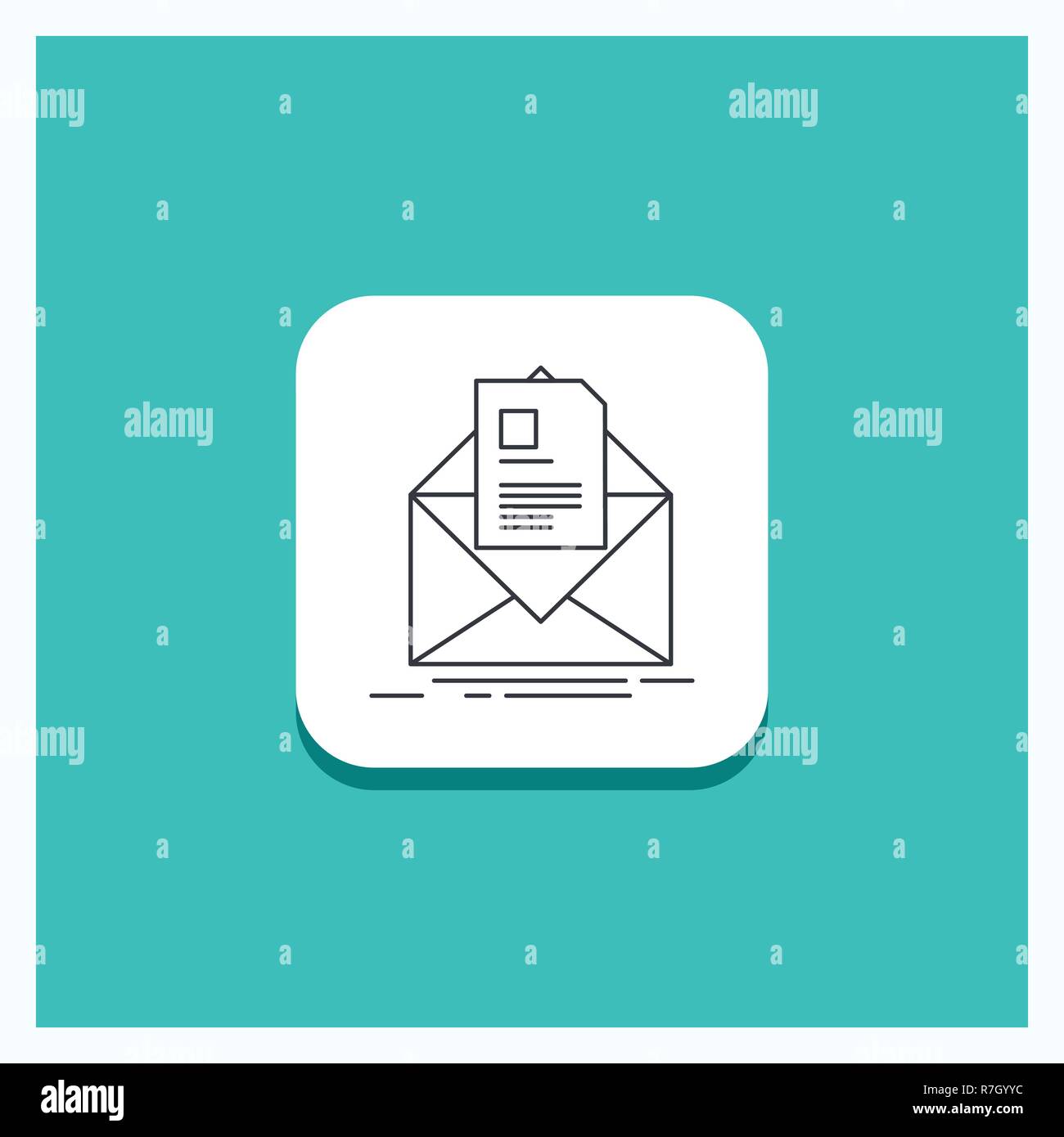 Round Button for mail, contract, letter, email, briefing Line icon ...