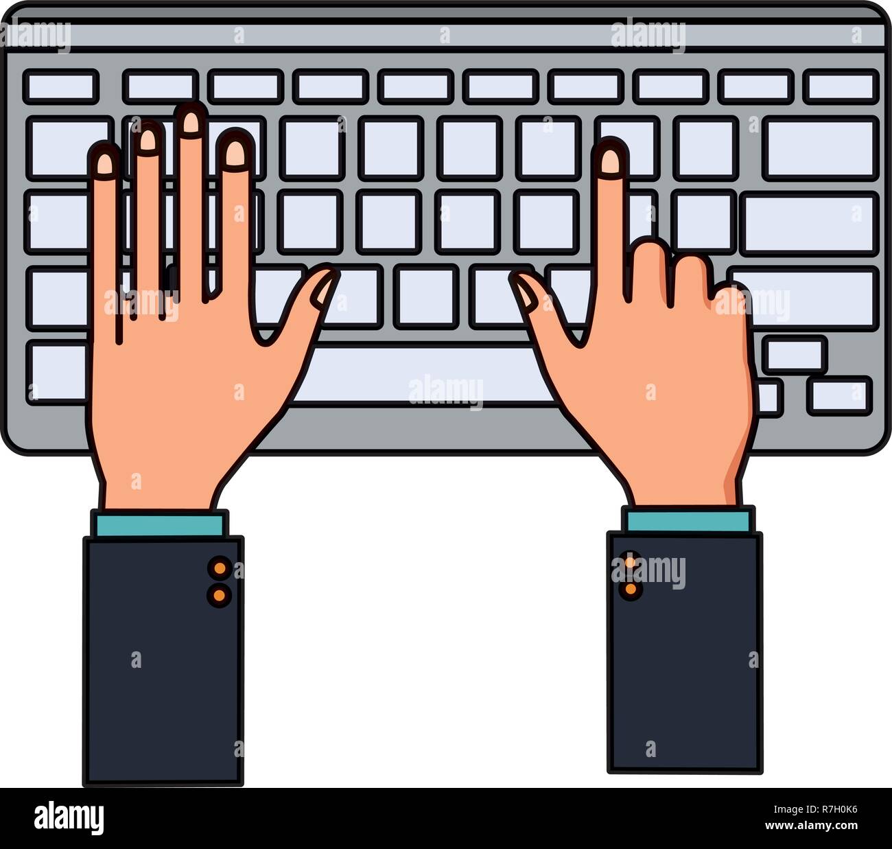 hand in the keyboard Stock Vector Image & Art - Alamy