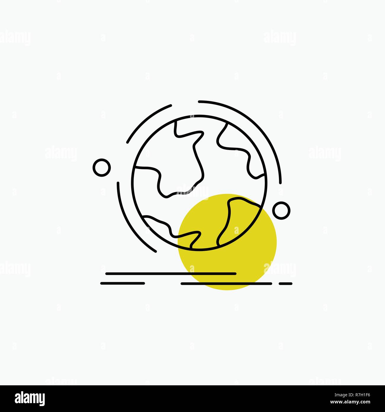globe, world, discover, connection, network Line Icon Stock Vector ...