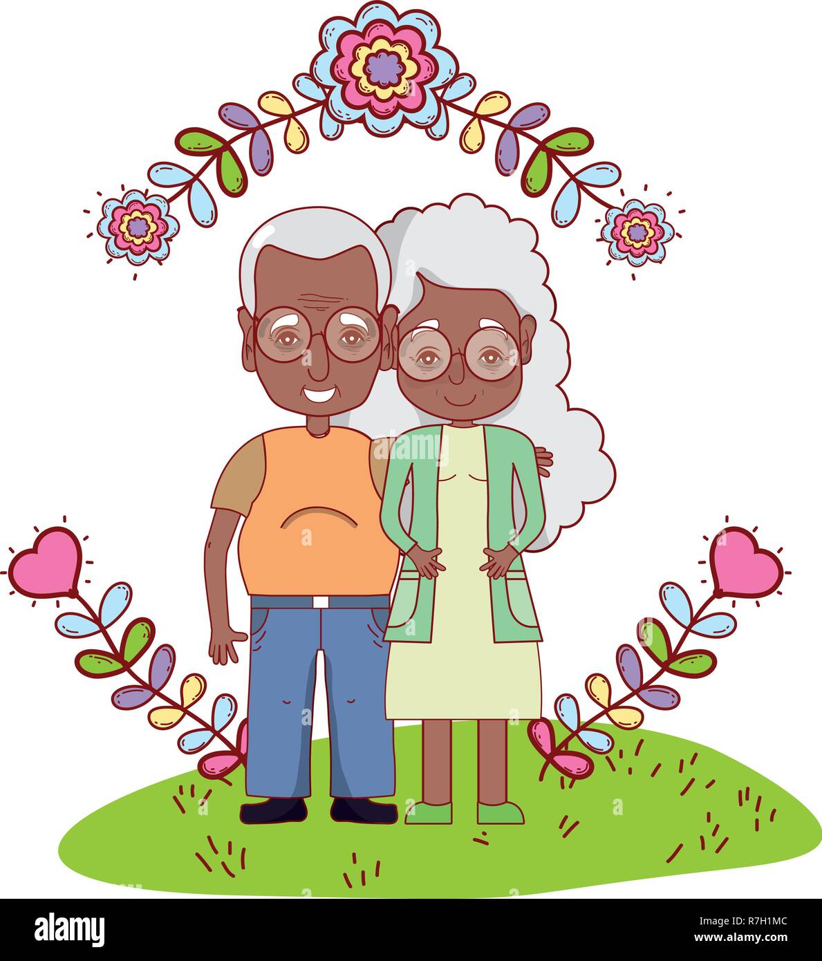cute grandparents couple cartoon Stock Vector Image & Art - Alamy