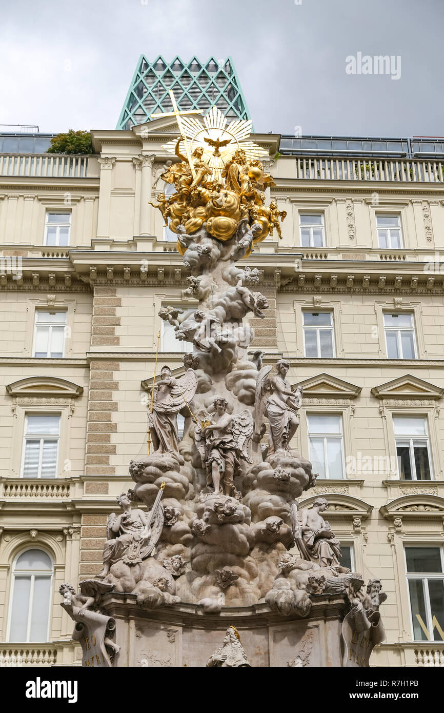 Plague Column, Pestsaule in Vienna City, Austria Stock Photo - Alamy