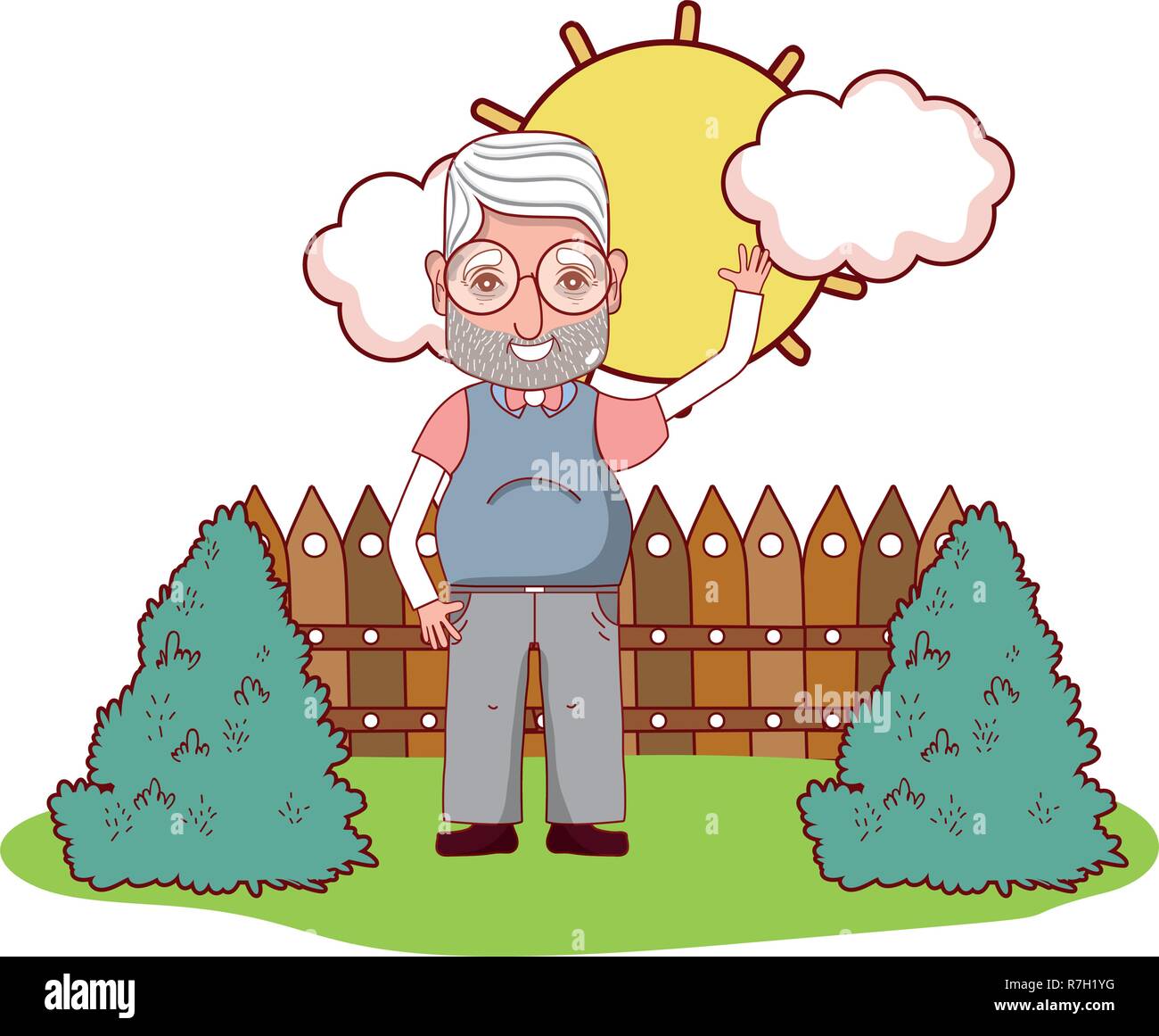 cute grandfather cartoon Stock Vector Image & Art - Alamy