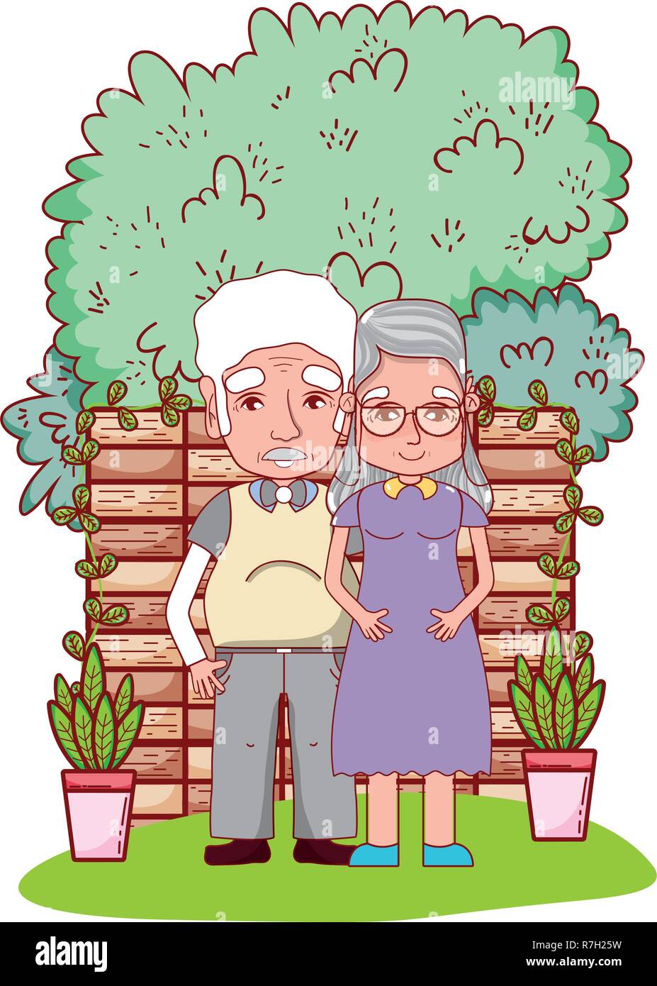 cute grandparents couple cartoon Stock Vector Image & Art - Alamy