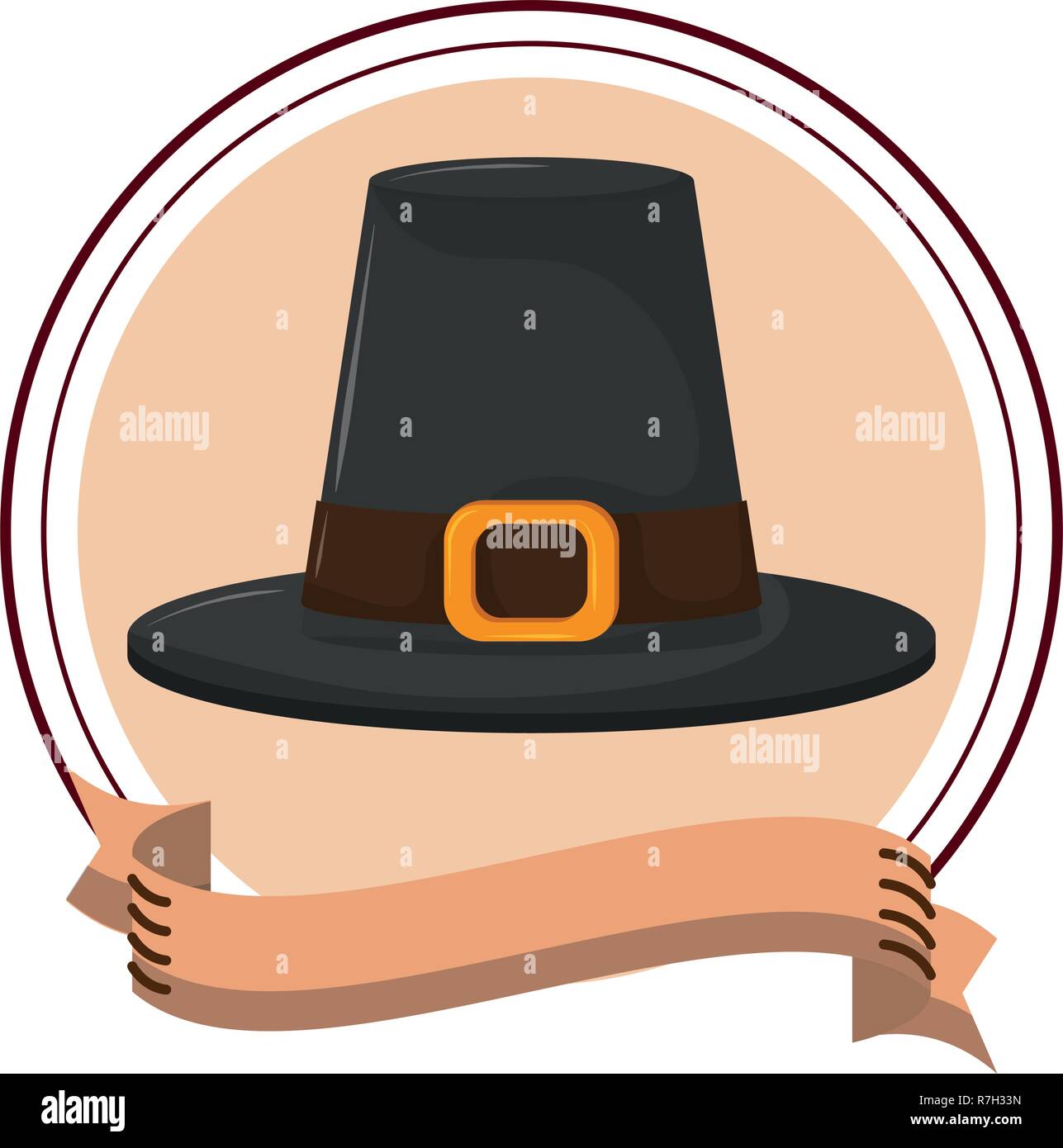 Thanksgiving lettering pilgrim hat Stock Vector Images - Alamy