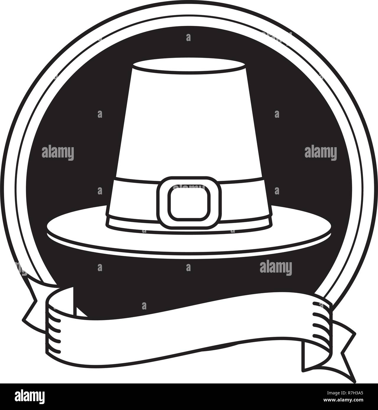 Thanksgiving lettering pilgrim hat Stock Vector Images - Alamy