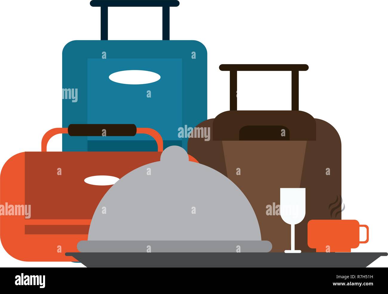 Hotel luggage and restaurant symbol Stock Vector Image & Art - Alamy