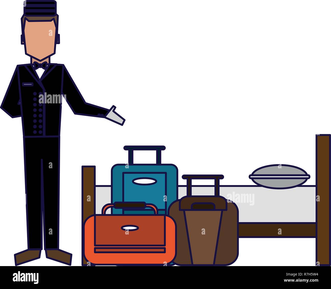 Hotel bellboy service Stock Vector Image & Art - Alamy