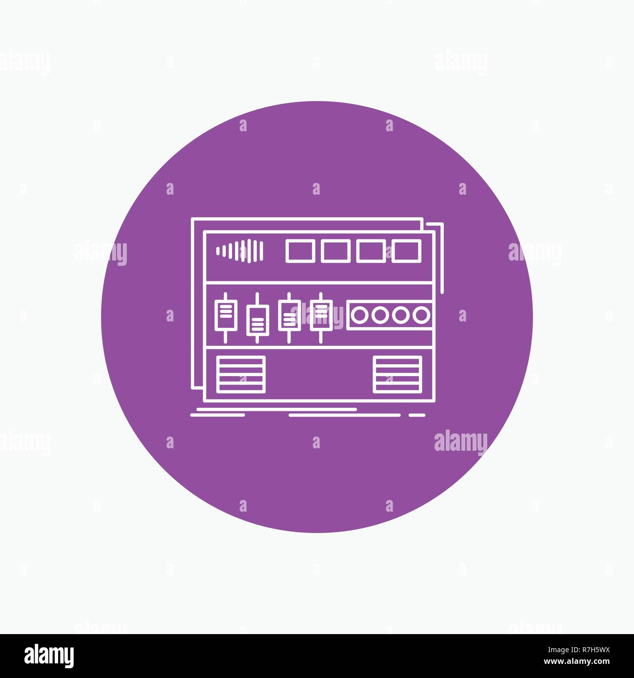 Audio, mastering, module, rackmount, sound White Line Icon in Circle ... Audio, mastering, module, rackmount, sound White Line Icon in Circle ...