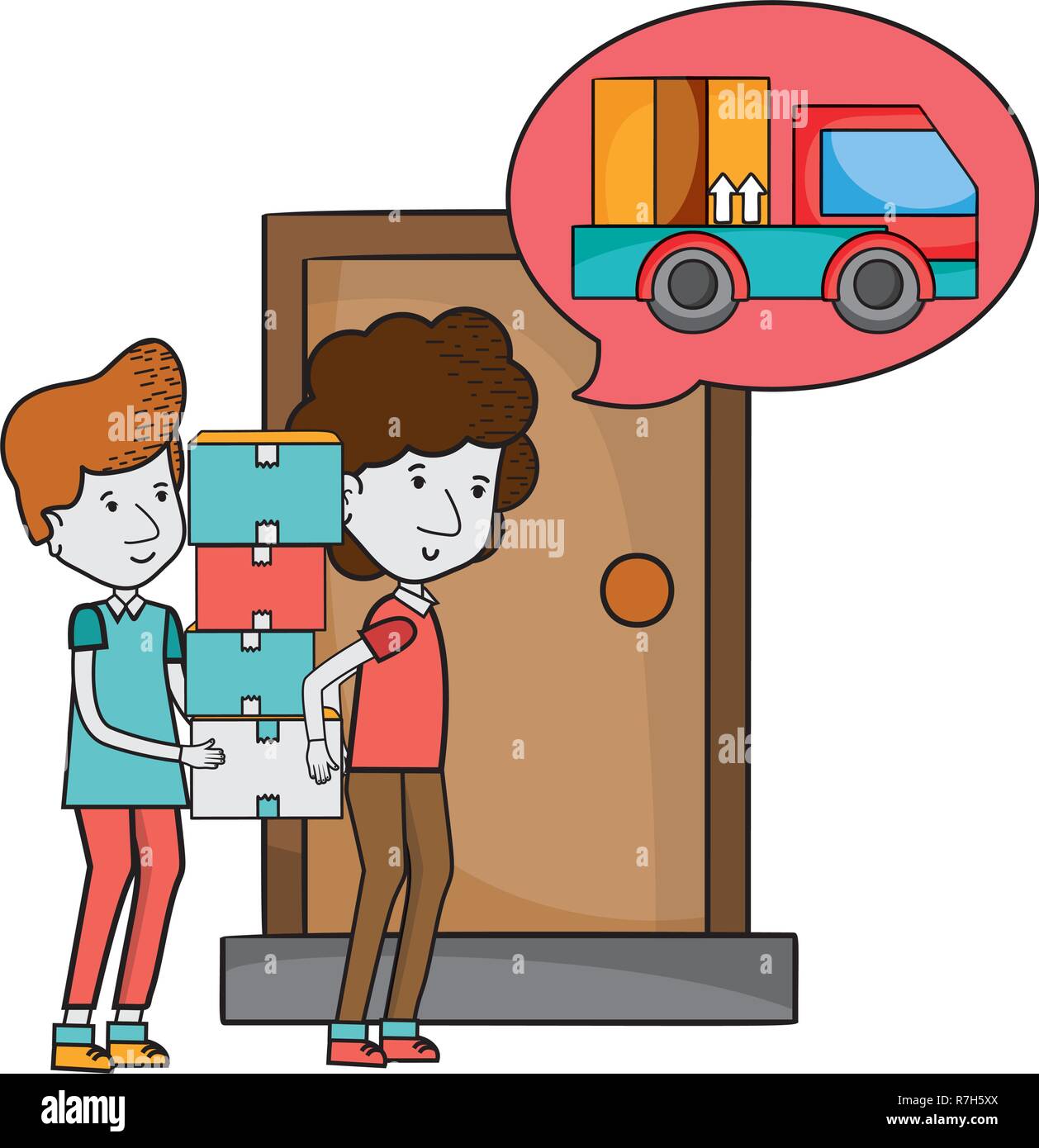 Delivery service cartoon Stock Vector Image & Art - Alamy