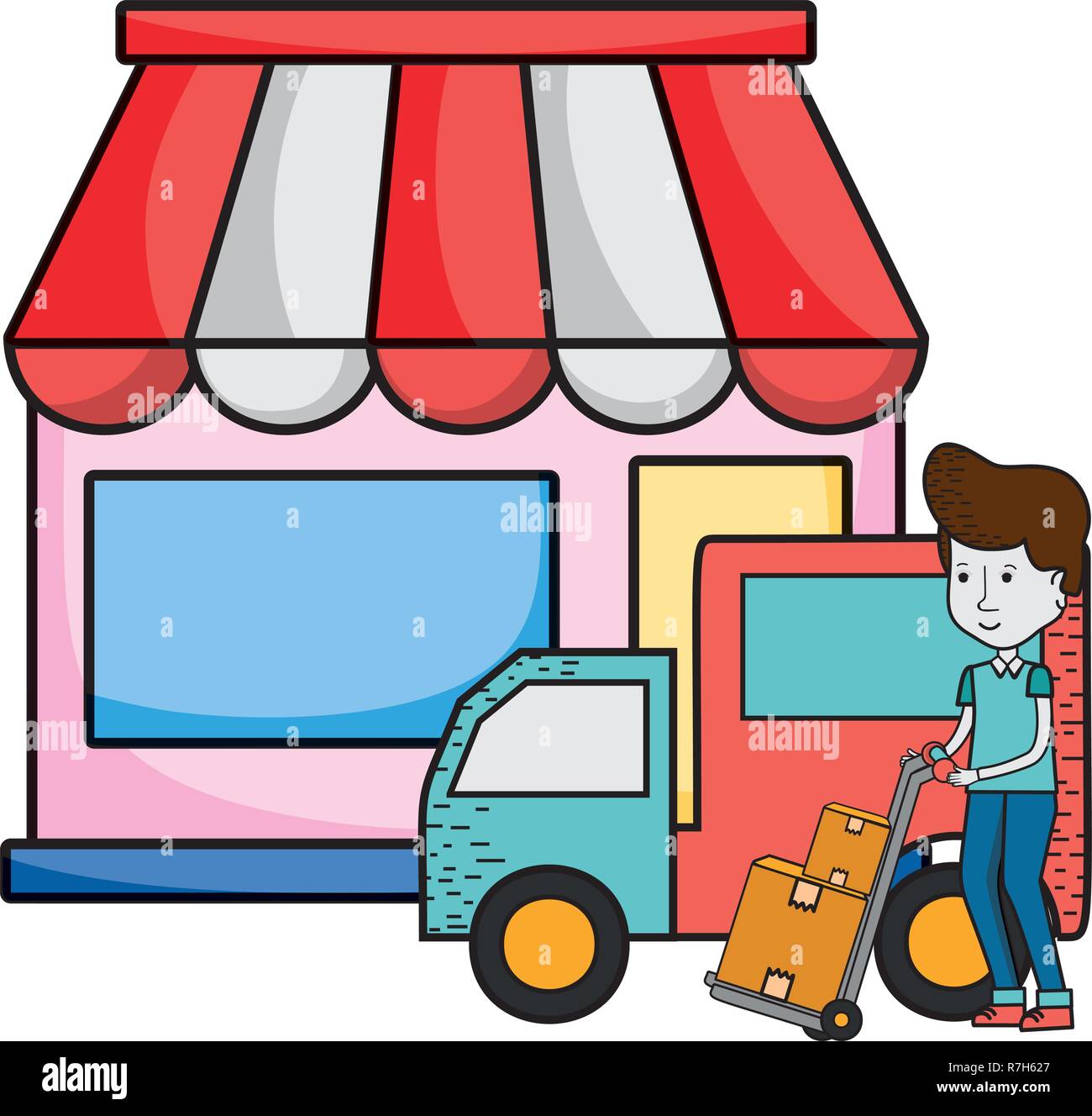 Delivery service cartoon Stock Vector Image & Art - Alamy