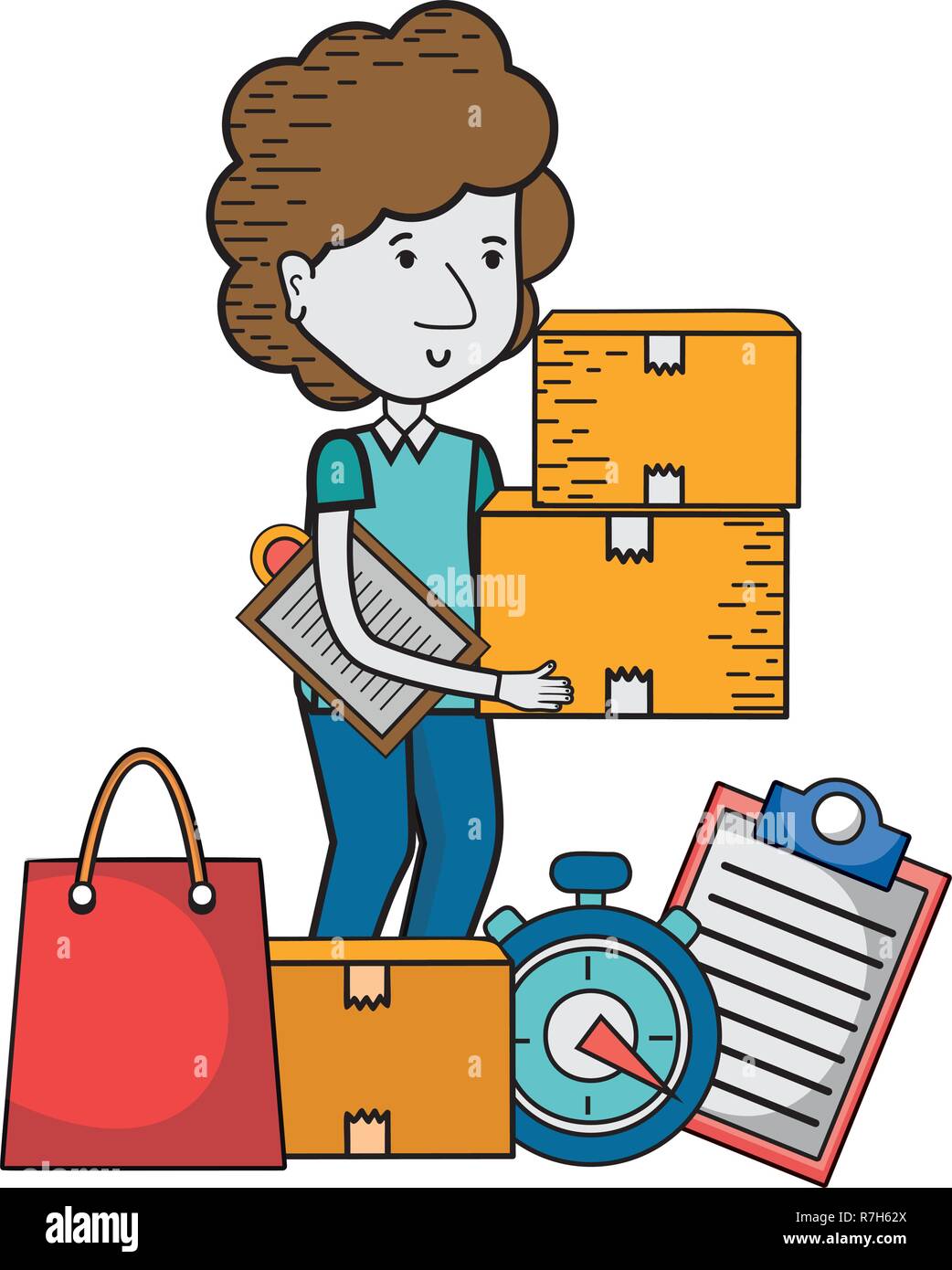 Delivery service cartoon Stock Vector Image & Art - Alamy