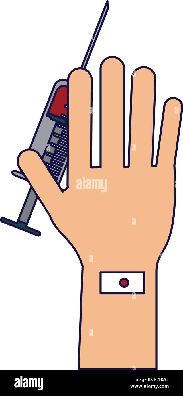 needle extracting blood from hand Stock Vector Image & Art - Alamy