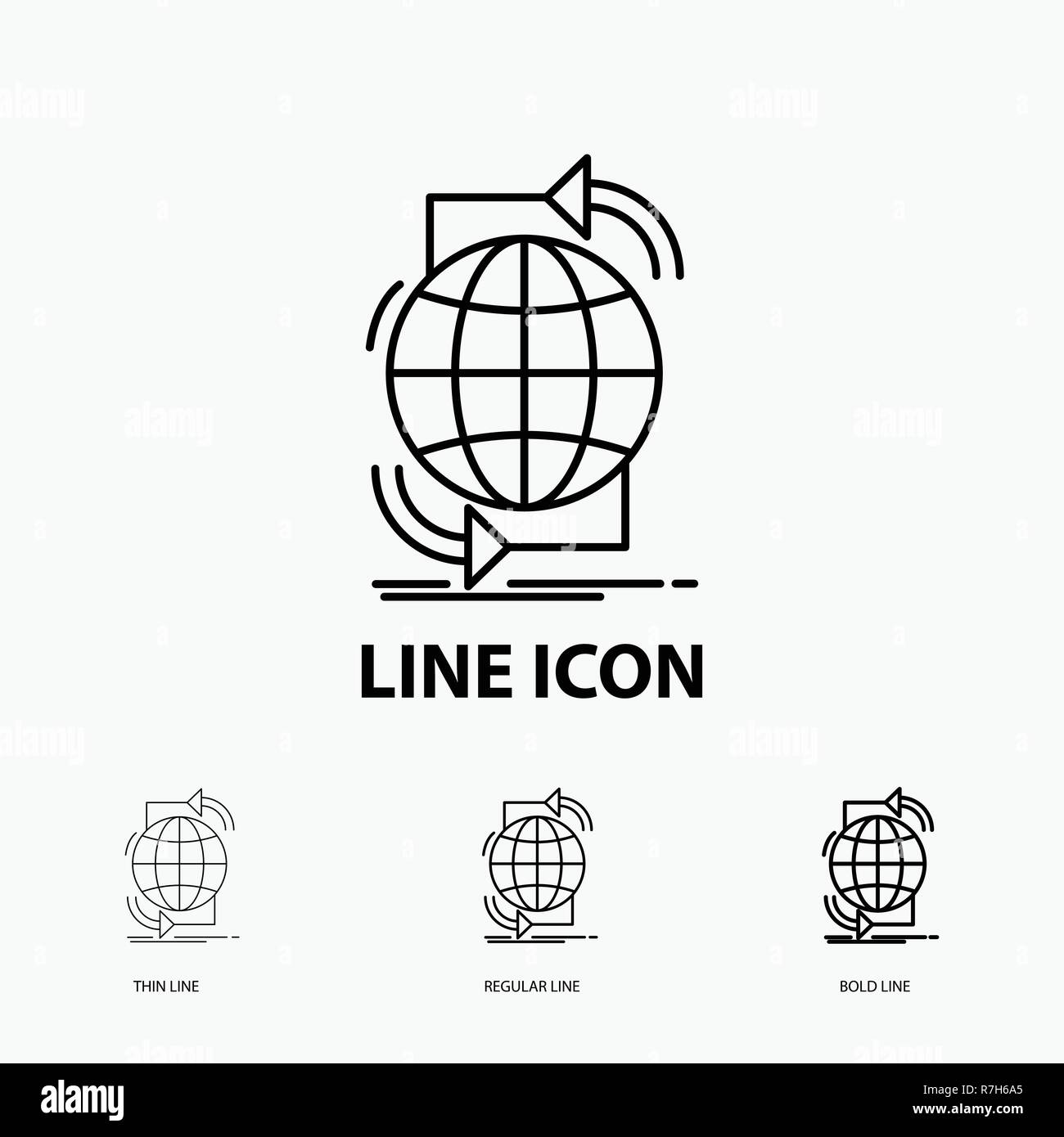Connectivity Global Internet Network Web Icon In Thin Regular And