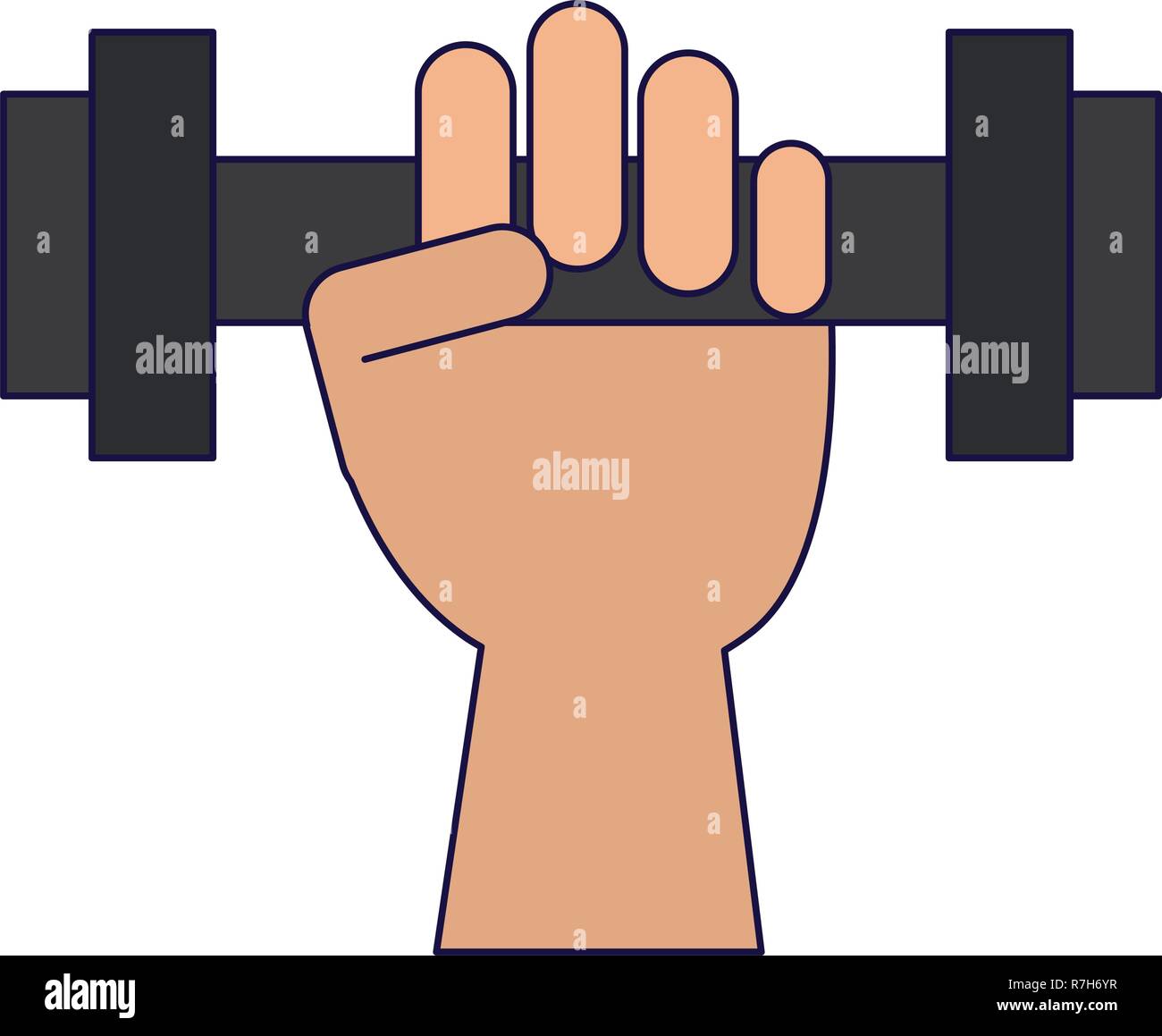 hand holding dumbbell Stock Vector Image & Art - Alamy