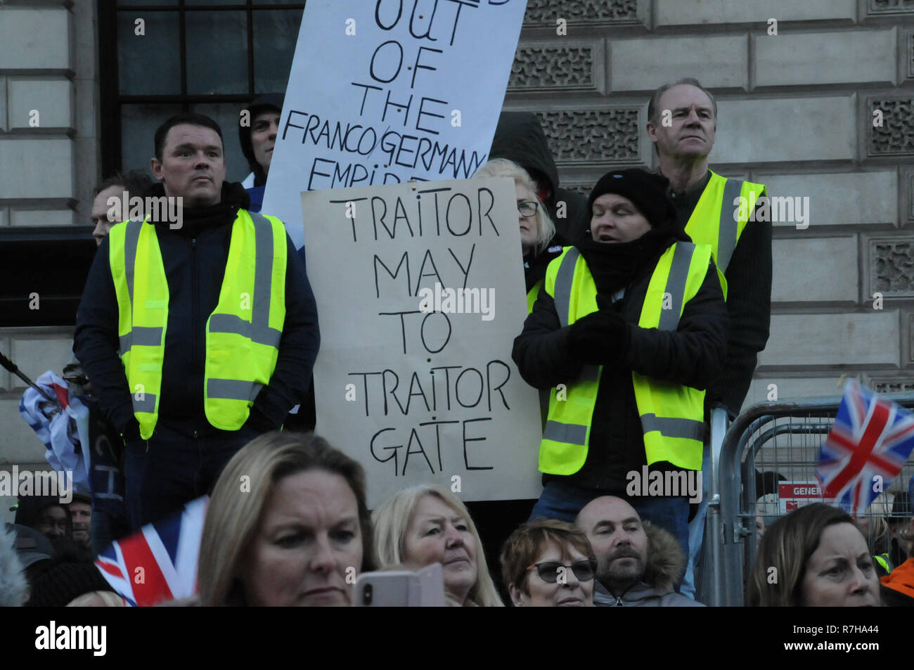 Stewards in Yellow Hi-Viz Vests, at Brexit Means Exit Protest ...