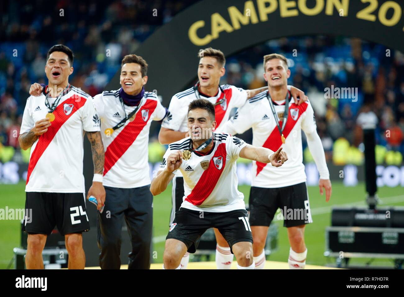 Madrid, Spain. 10th Dec, 2018. Players of River Plate celebrates after ...