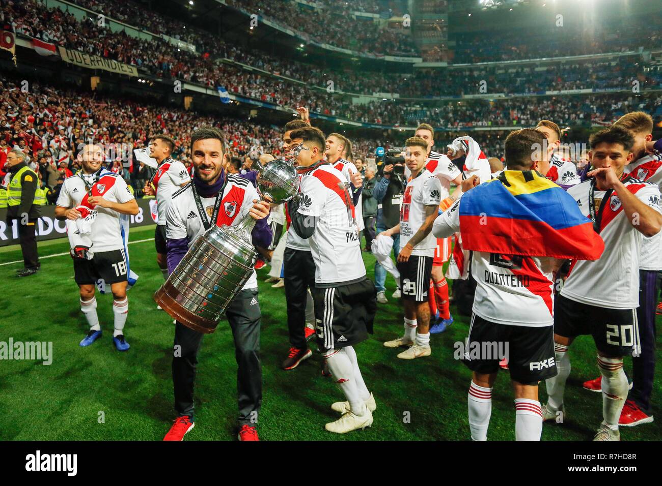 Madrid, Spain. 10th Dec, 2018. Players of River Plate celebrates after ...