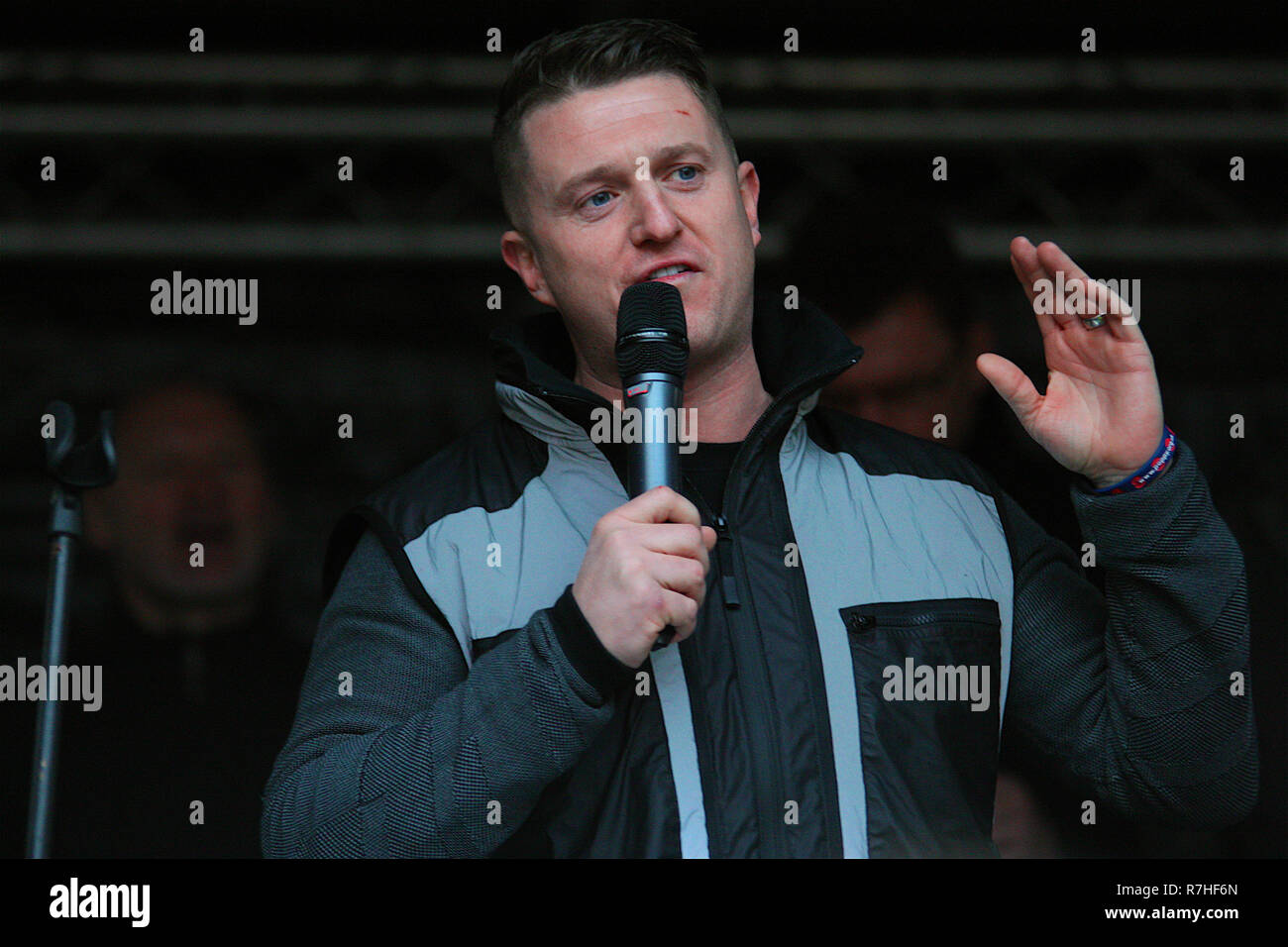 London, UK. 09th Dec, 2018. Tommy Robinson on the Brexit Betrayed Rally ...