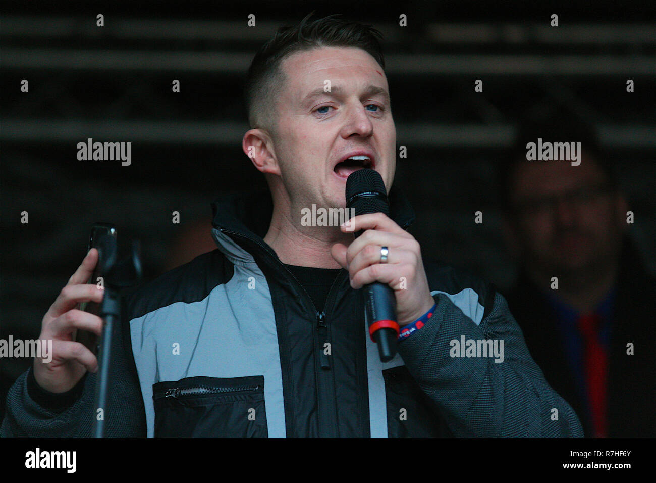 London, UK. 09th Dec, 2018. Tommy Robinson on the Brexit Betrayed Rally ...